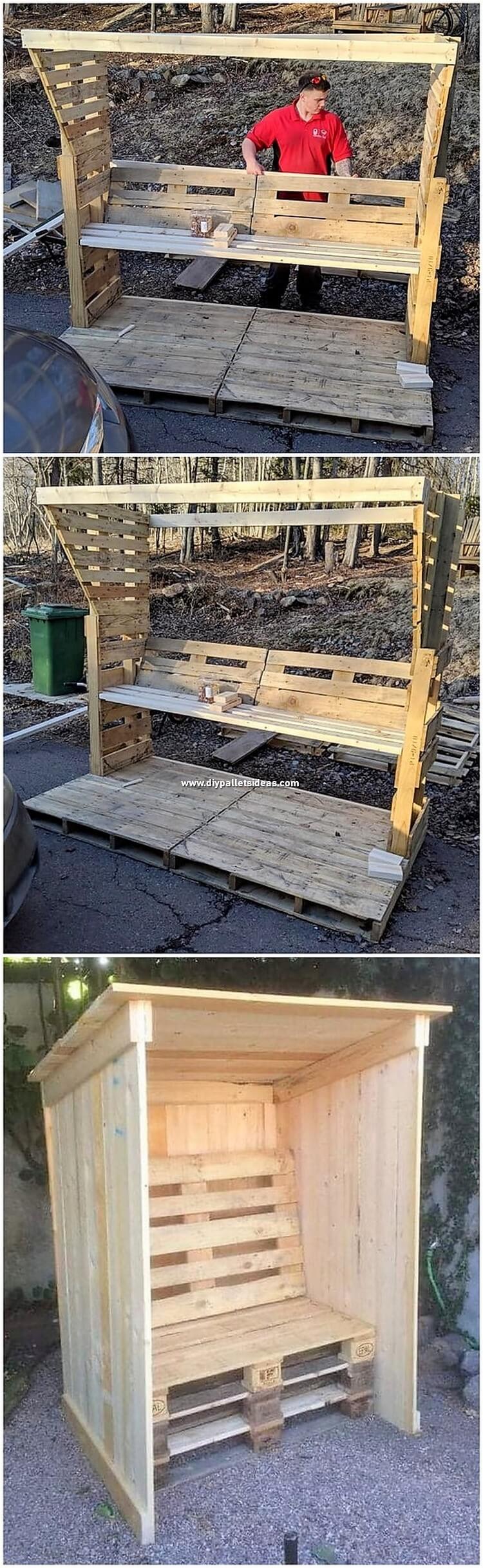 Pallet Enclosed Seating | DIY Pallet Ideas